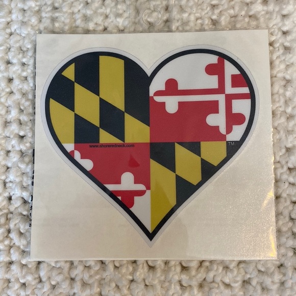 Shore Redneck | Other | 55 Shore Redneck Maryland Flag Heart Car Decal ...
